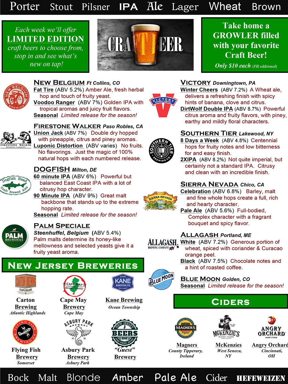Craft Beers | Harrigan's Pub – Sea Girt, NJ – Jersey Shore Bar, Irish ...
